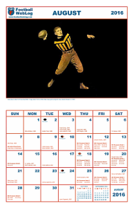 August 2016 Football Calendar | Football Weblog